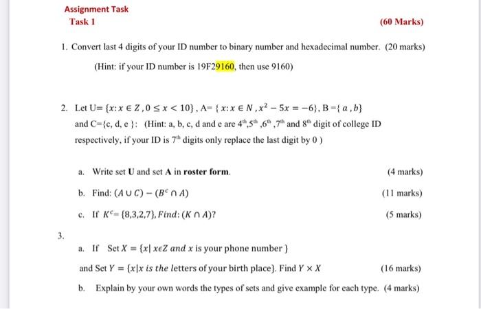Solved Assignment Task Task 1 (60 Marks) 1. Convert last 4 | Chegg.com