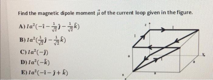 Solved Find the magnetic dipole moment of the current loop | Chegg.com