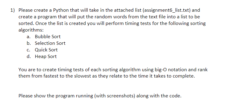 Please create a Python that will take in the attached | Chegg.com