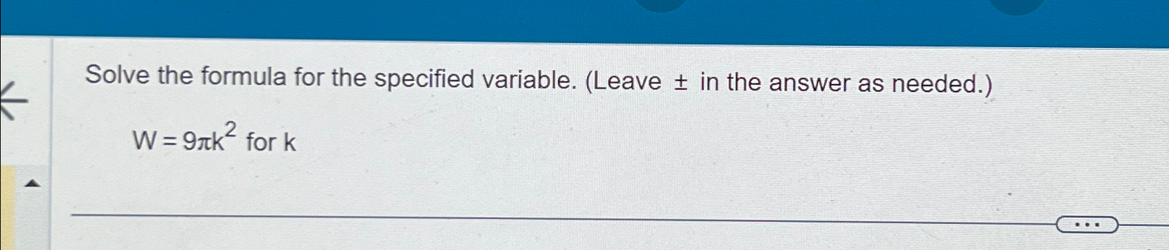 Solved Solve the formula for the specified variable. (Leave | Chegg.com