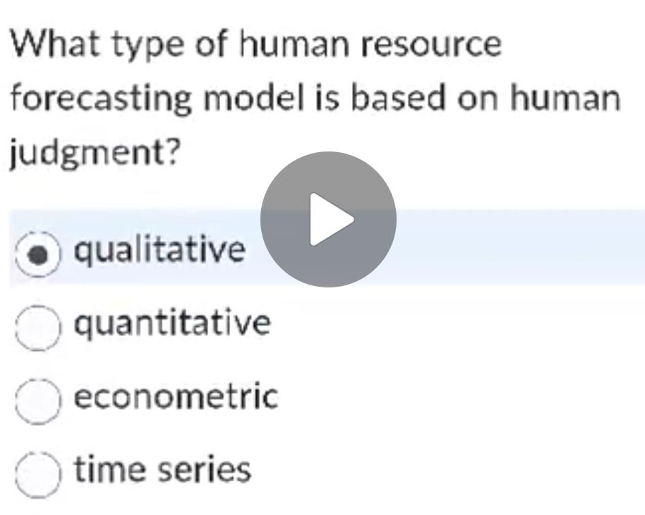 Solved What type of human resource forecasting model is | Chegg.com
