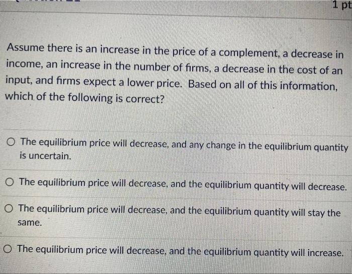 Solved Assume there is an increase in the price of a | Chegg.com