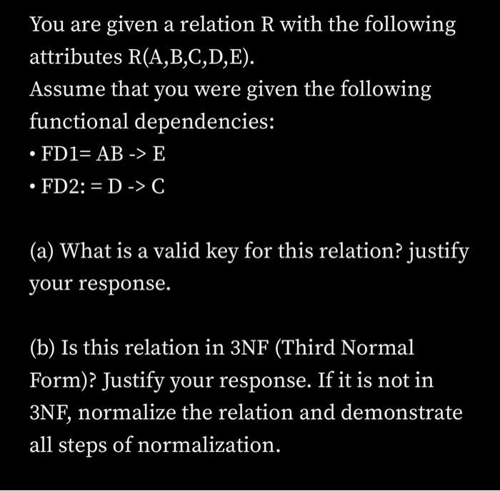 Solved Please Help Me With This Database Question Also