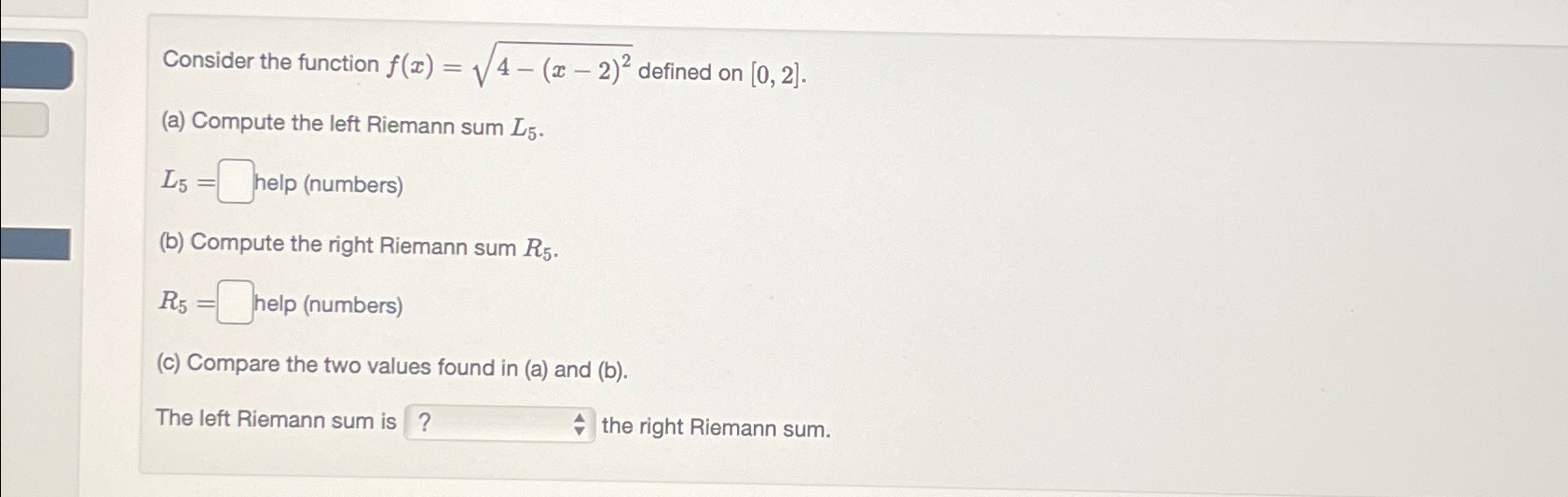 Solved Consider the function f(x)=4-(x-2)22 ﻿defined on | Chegg.com