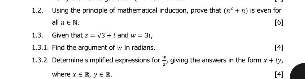 Solved 1.2. Using the principle of mathematical induction, | Chegg.com