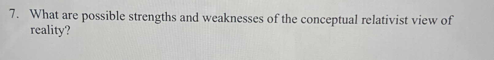 Solved What are possible strengths and weaknesses of the | Chegg.com