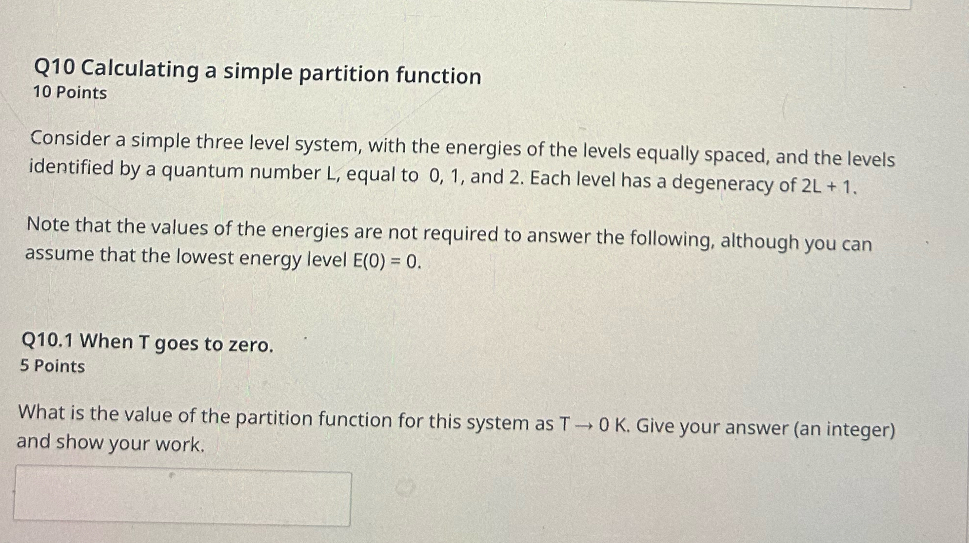 Solved Consider a simple three level system, with the | Chegg.com