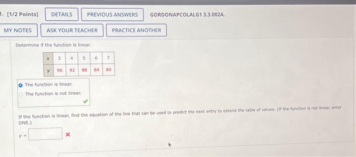 Solved Determine if the function is linear. The function is | Chegg.com