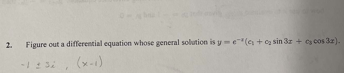 Solved Figure out a differential equation whose general | Chegg.com
