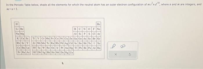 Solved In the Periodic Table below, shade all the elements | Chegg.com