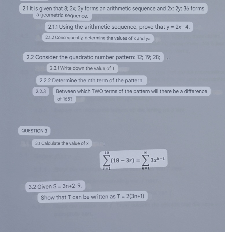 Solved 2.1 ﻿It is given that 8;2x;2y ﻿forms an arithmetic | Chegg.com