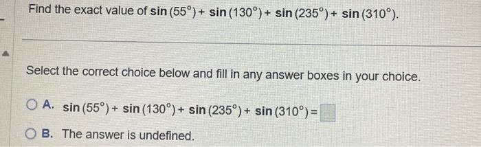 Solved Find the exact value of | Chegg.com