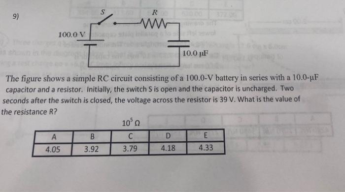 Solved The figure shows a simple RC circuit consisting of a | Chegg.com