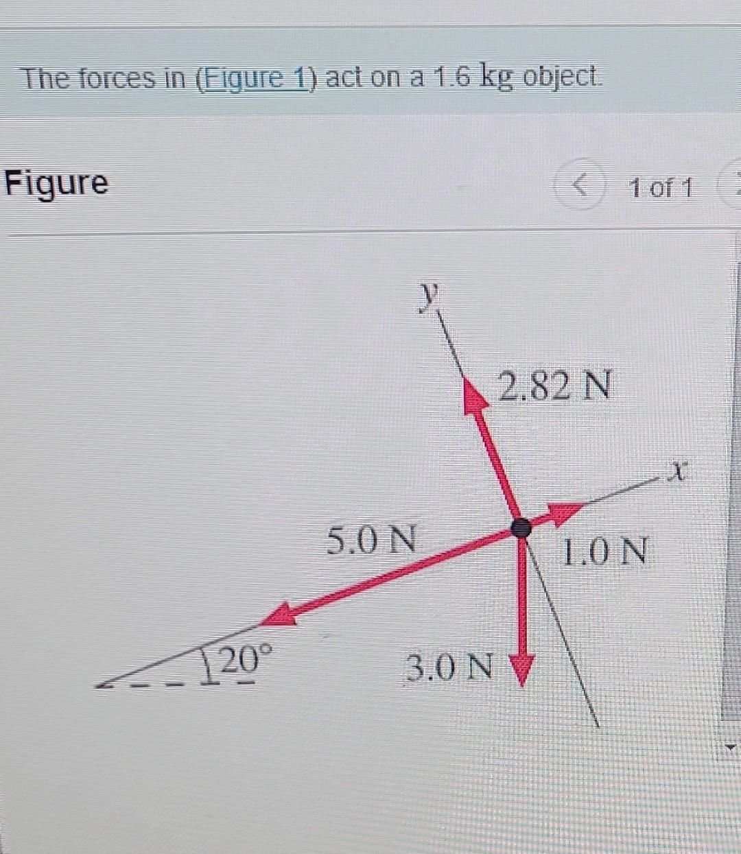 Solved The forces in (Figure 1) act on a 1.6 kg object. 1 of | Chegg.com