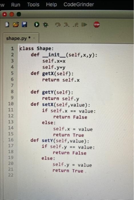 Solved 1 klass Shape:Description Remember, we are building a | Chegg.com
