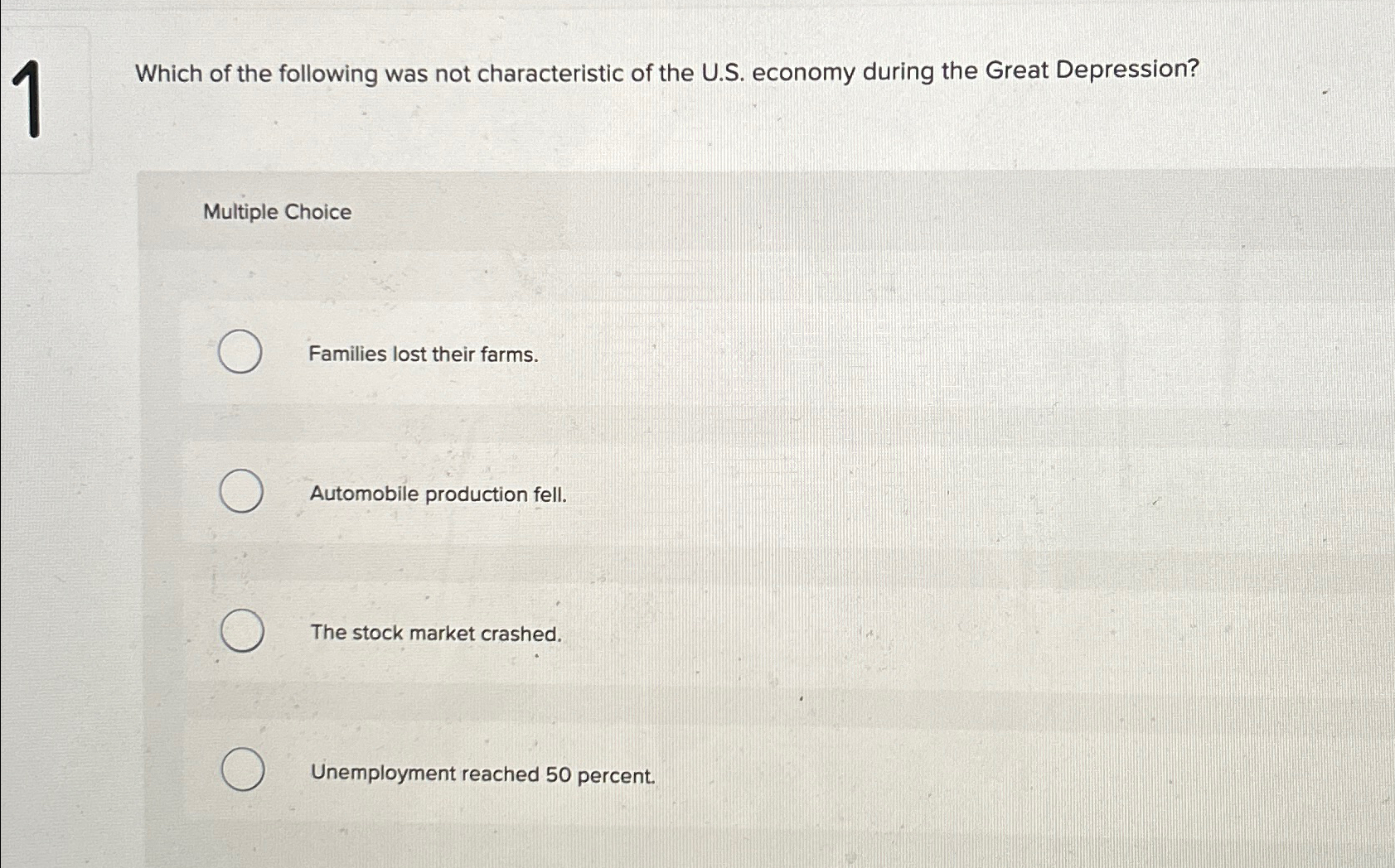 Solved 1 ﻿Which of the following was not characteristic of | Chegg.com