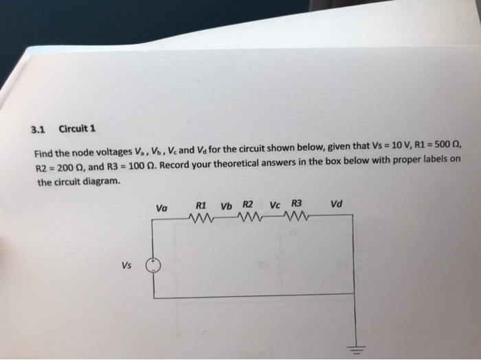Solved 3.1 Circuit 1 Find the node voltages V., V., V and Va | Chegg.com