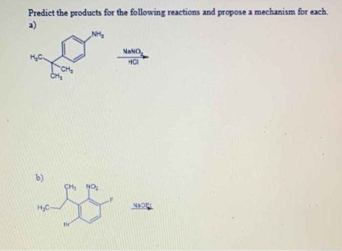 Solved Predict the products for the following reactions and | Chegg.com