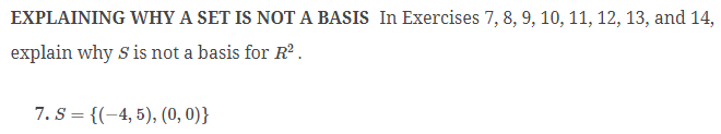 Solved EXPLAINING WHY A SET IS NOT A BASIS In Exercises | Chegg.com