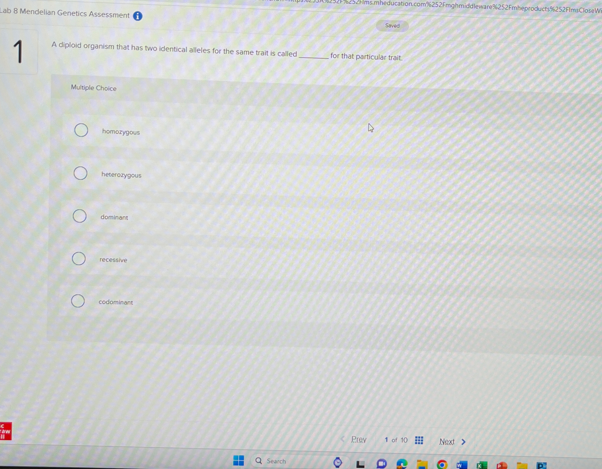 Solved Lab 8 ﻿Mendelian Genetics Assessment iSaved1 ﻿A | Chegg.com