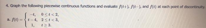 Solved 4. Graph the following piecewise continuous functions | Chegg.com