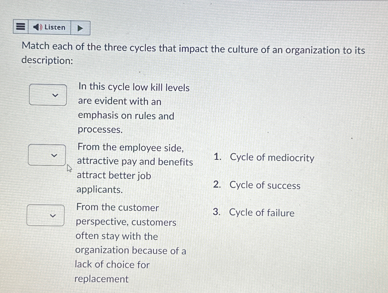 Solved Match each of the three cycles that impact the | Chegg.com
