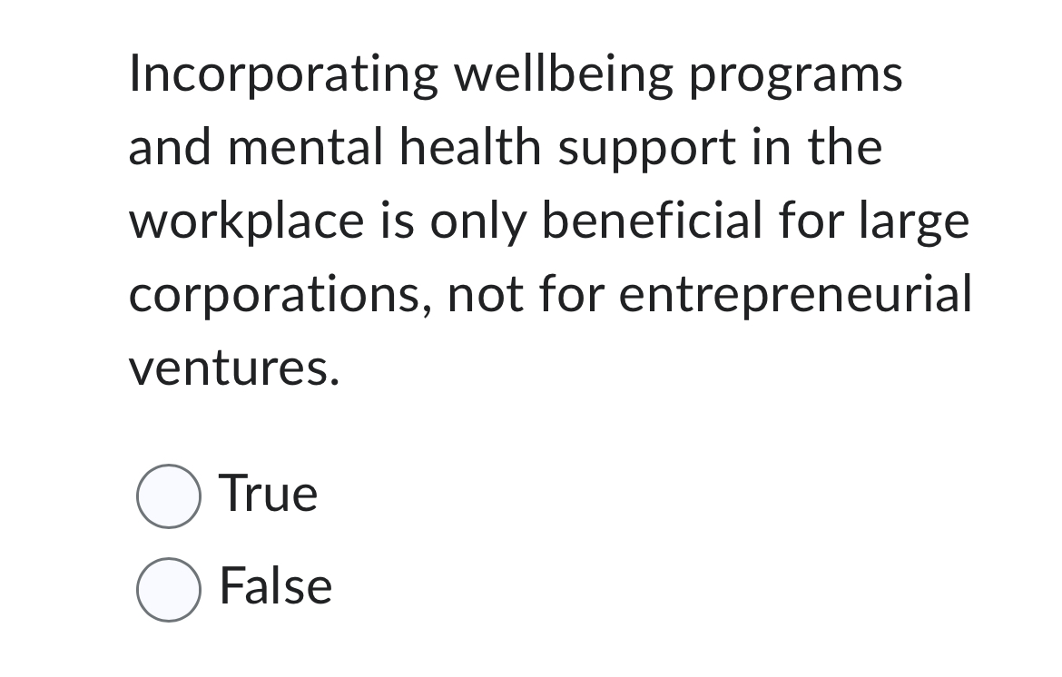 Solved Incorporating wellbeing programs and mental health | Chegg.com