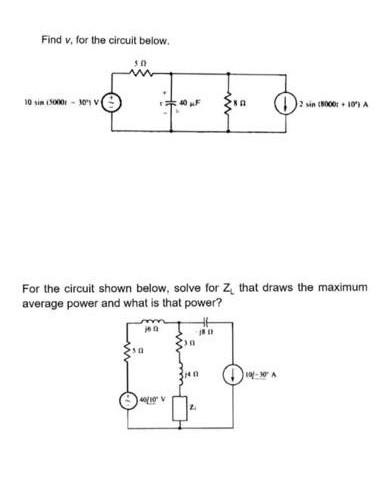 Solved Find VTH: ZTH. and IN for the circuit shown below for | Chegg.com
