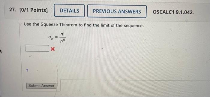 Solved Use the Squeeze Theorem to find the limit of the | Chegg.com