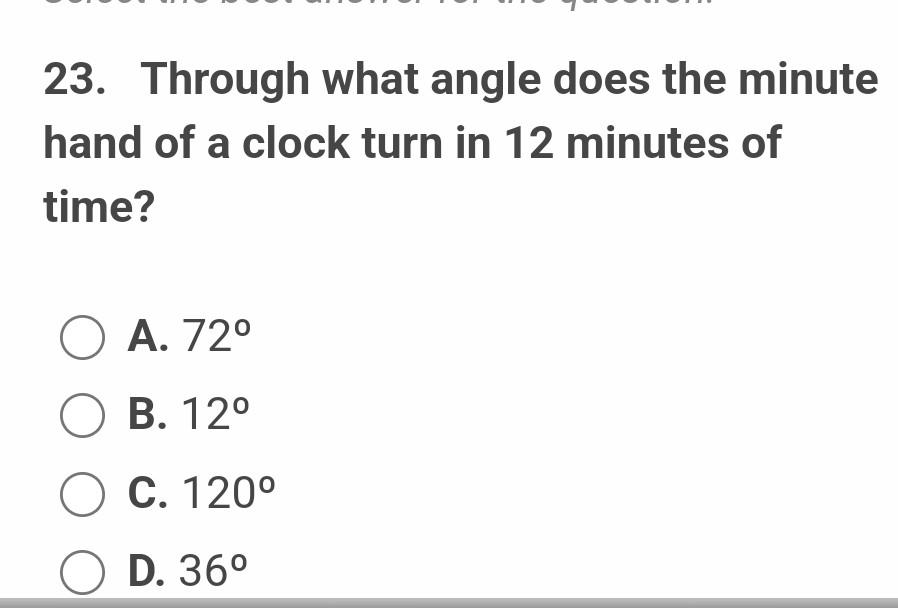 Solved 23. Through what angle does the minute hand of a | Chegg.com