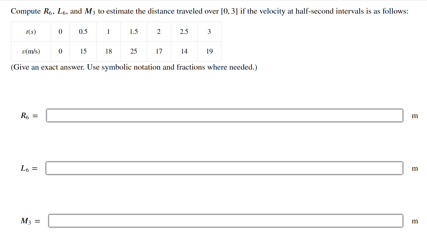 Solved Compute R6,L6, ﻿and M3 ﻿to estimate the distance | Chegg.com
