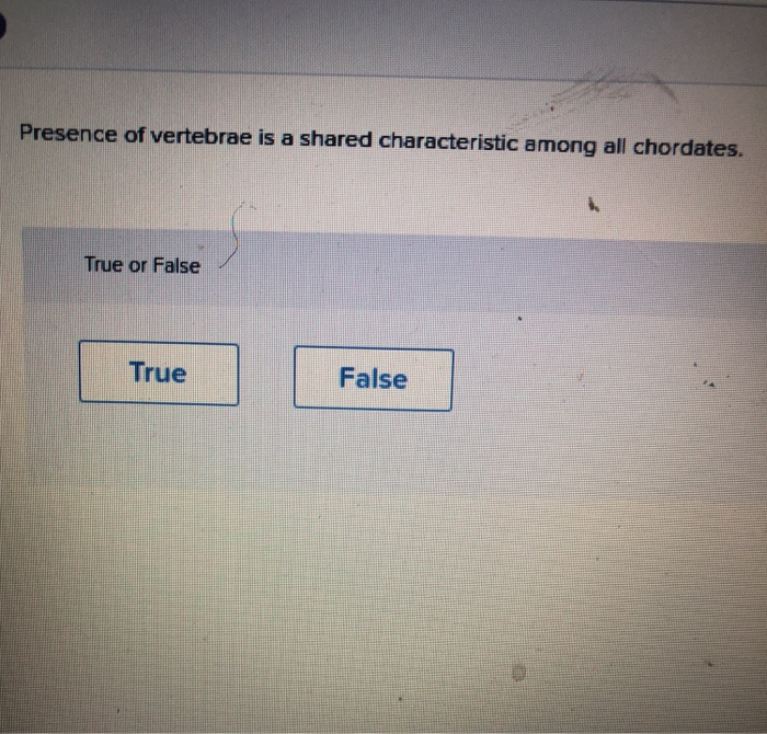 Solved Presence of vertebrae is a shared characteristic | Chegg.com