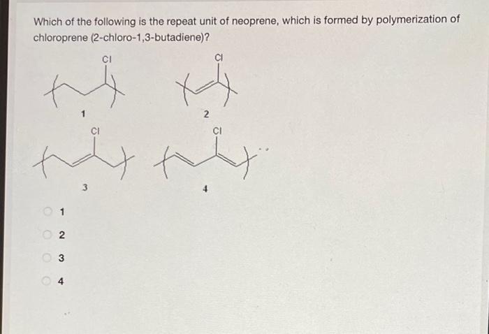 Solved Which of the following is the repeat unit of | Chegg.com