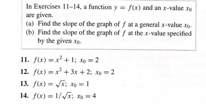 Solved In Exercises 11 14 A Function Yfx And An X Value 1750