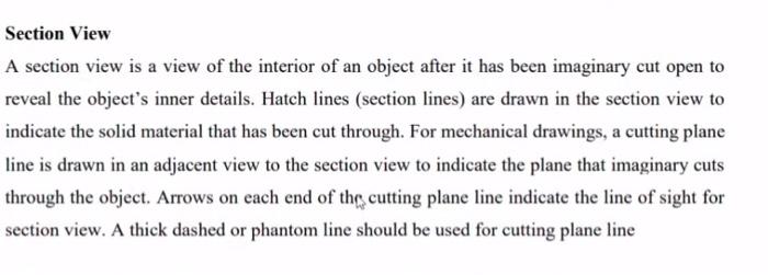 Section View A section view is a view of the interior | Chegg.com