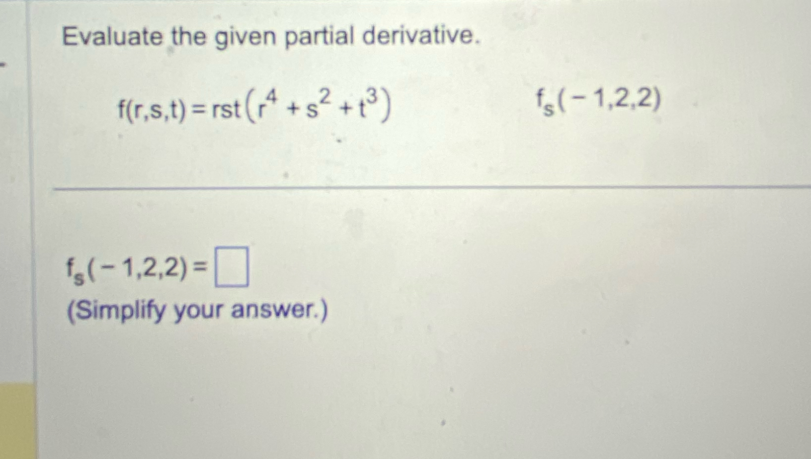 Solved Evaluate the given partial | Chegg.com