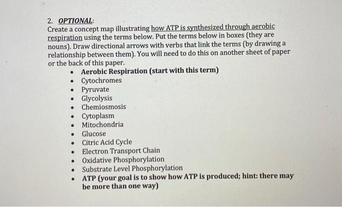 Solved 2. OPTIONAL: Create a concept map illustrating how | Chegg.com