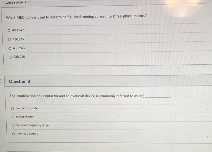 Solved Question 1 When installing motors, there are two | Chegg.com