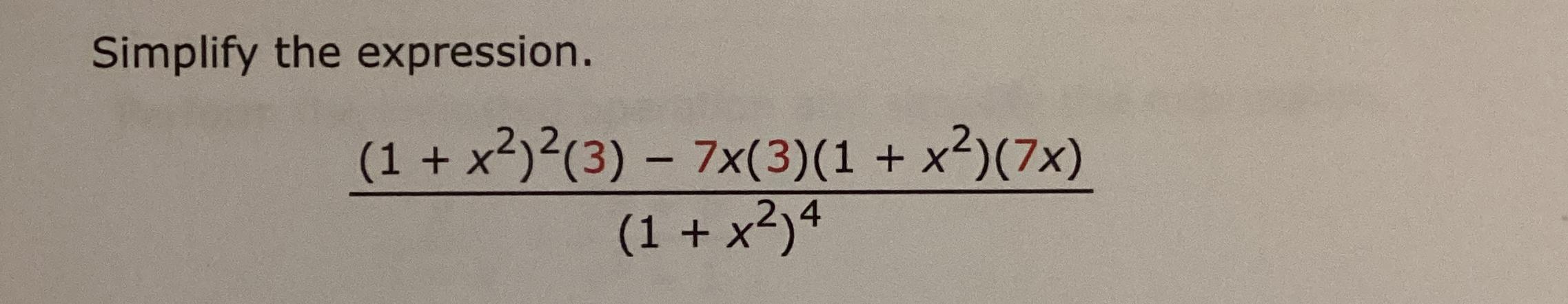 Solved Simplify the | Chegg.com
