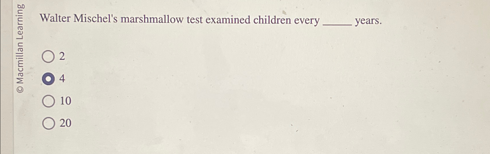 Solved Walter Mischel's marshmallow test examined children | Chegg.com