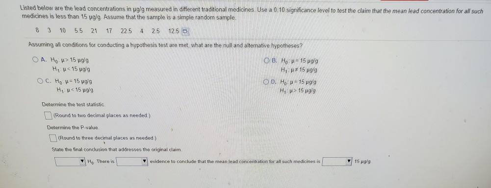 Solved options in boxes are reject/fail to | Chegg.com