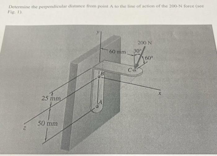 Solved Determine the perpendicular distance from point A to | Chegg.com