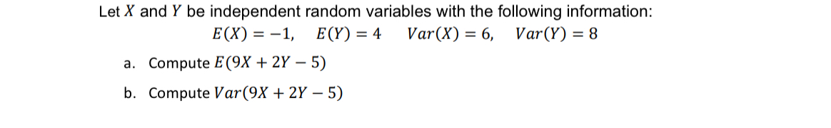Solved Let x ﻿and Y ﻿be independent random variables with | Chegg.com