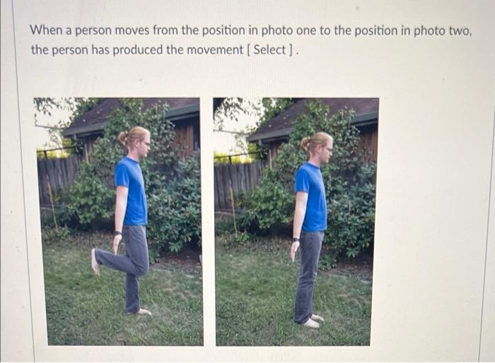 Solved When a person moves from the position in photo one to | Chegg.com