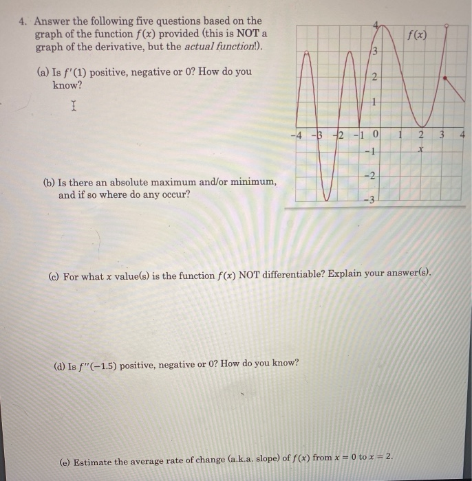 Solved 4 Answer The Following Five Questions Based On The