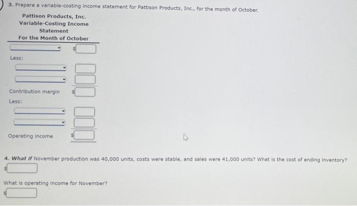 Solved Variable Costing. Volue of Ending Inventory, | Chegg.com