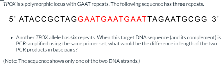 Solved PCR products in hase parts?TPOX is a polymorphic | Chegg.com