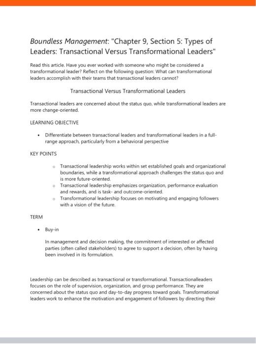 Solved Boundless Management: "Chapter 9, Section 5: Types of | Chegg.com