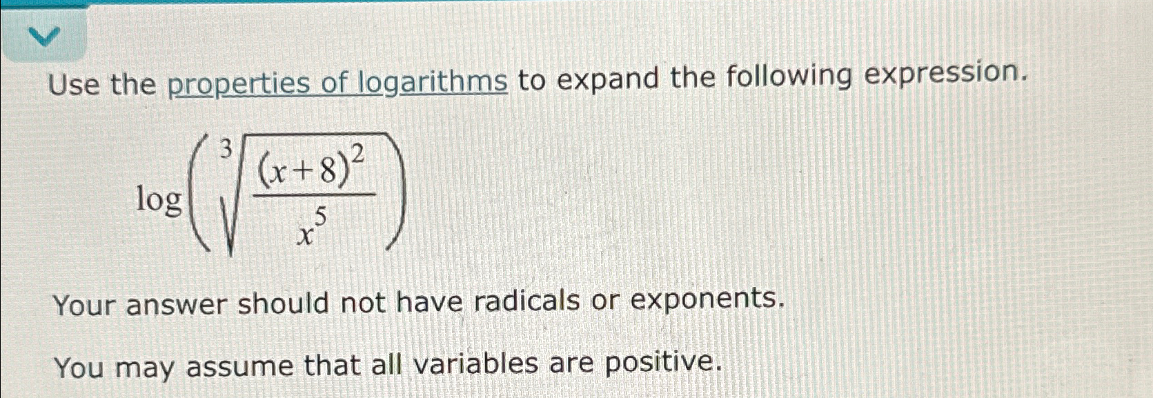 Use the properties of logarithms to expand the | Chegg.com
