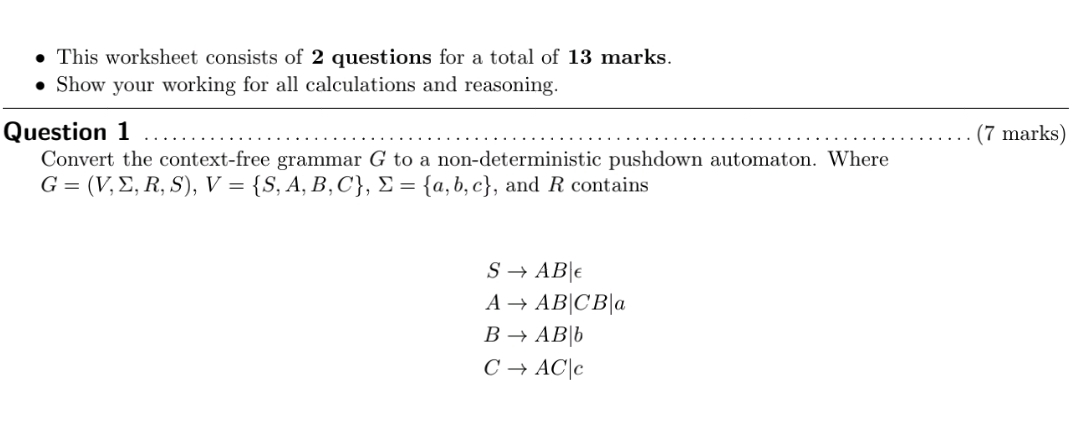 Solved This worksheet consists of 2 ﻿questions for a total | Chegg.com